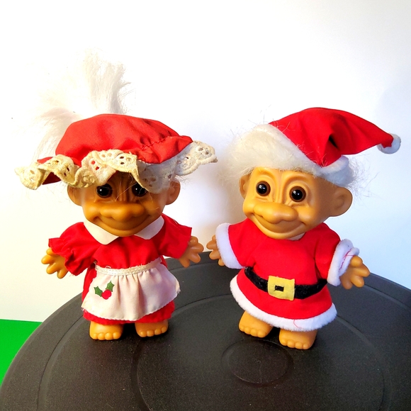Russ Berries Santa &Mrs.Claus troll dolls | Holiday | Vintage 8s Santa ...